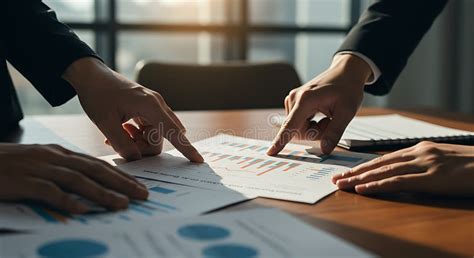 Analyzing Financial Data Business People Reviewing Charts And Graphs Together Stock Image