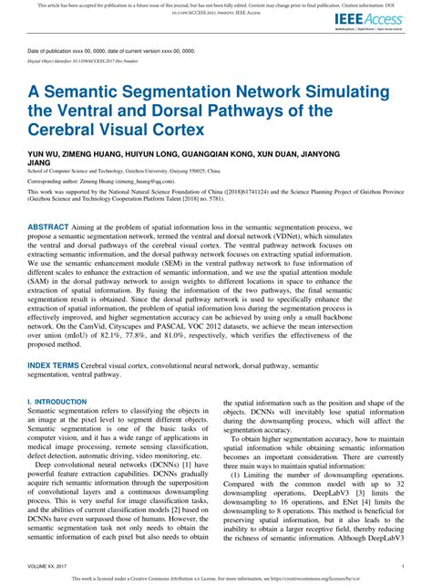 Pdf A Semantic Segmentation Network Simulating The Ventral And Dorsal