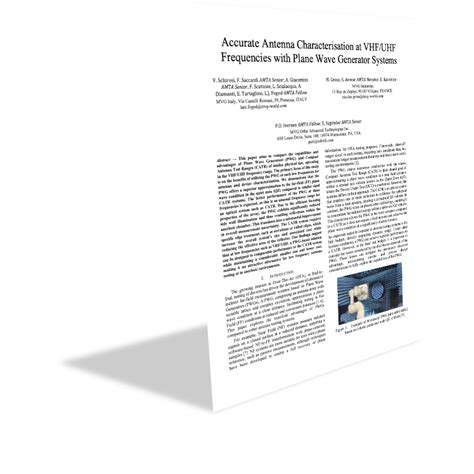 Accurate Antenna Characterisation At Vhf Uhf Frequencies With Plane Wave Generator Systems