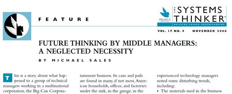 The Systems Thinker Future Thinking By Middle Managers A Neglected Necessity The Systems