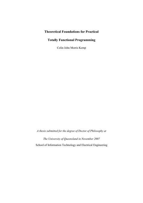 Pdf Theoretical Foundations For Practical ‘totally Functional Programming