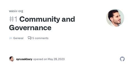 Community And Governance · Wasix Org · Discussion 1 · Github