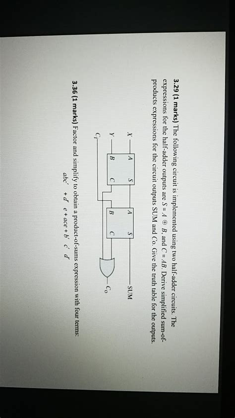 solved 3 29 1 marks the following circuit is implemented