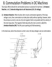 Understanding Commutation Problems In DC Machines Armature Course Hero