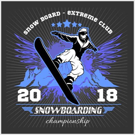 스노우 보드 포스터 템플릿 디자인 벡터 Eps Uidownload
