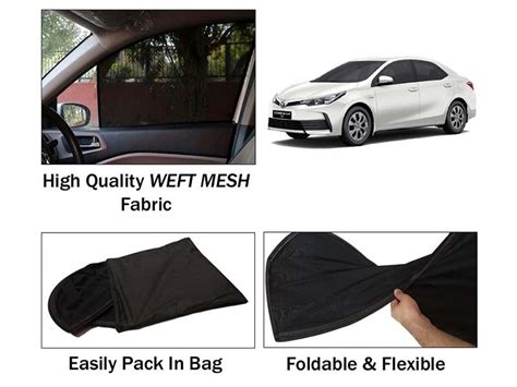 Buy Toyota Corolla 2014 2022 Sun Shades Heat Proof Foldable Mesh