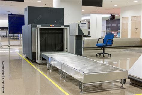 Airport Security Metal Detector Scan Empty Scanner Control Luggage At