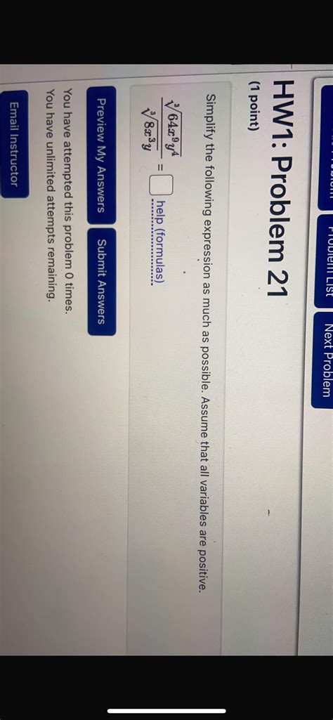 solved hw1 problem 21 1 ﻿point simplify the following