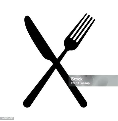 나이프와 포크 식기 흰색 배경 아이콘 세트에 고립 간단한 검은 그림자 모양 실루엣 주방 먹는 장비 로고 개념 평면 스타일 벡터 일러스트레이션 개체 그룹에 대한 스톡 벡터