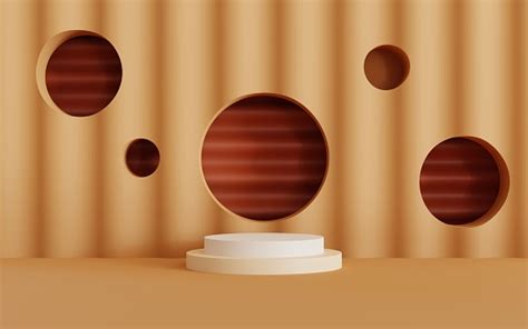 3d 렌더링 3d 일러스트레이션 추상적 배경 갈색 색조의 제품 연단 0명에 대한 스톡 사진 및 기타 이미지 0명 기하 도형 단일 이미지 Istock