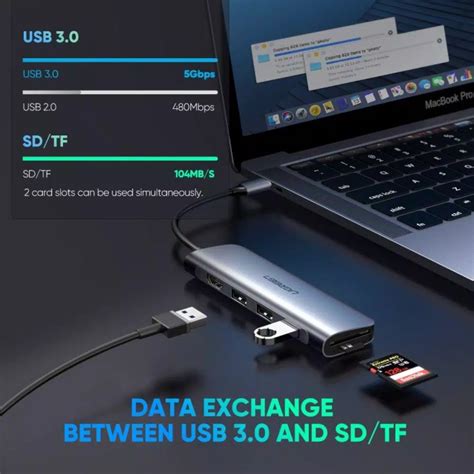 Jual Ugreen USB C To USB3 0 HUB HDMI TF SD Space Gray 70410 Kode A 007 Multicolor Di