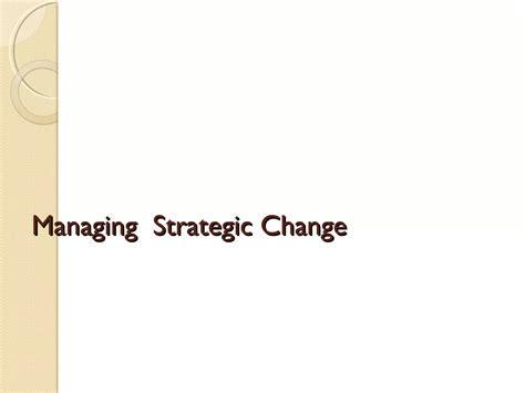 Managing Strategic Change PPT
