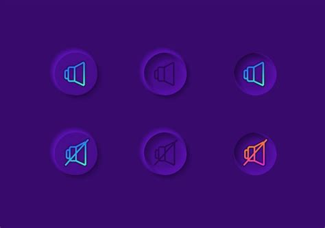 Premium Vector Video Sound Options Ui Elements Kit Mute Audio Music Settings Icon Bar And