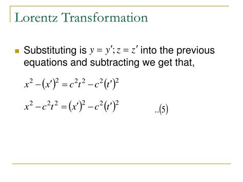 Ppt Lorentz Transformation Powerpoint Presentation Free Download Id 3029168
