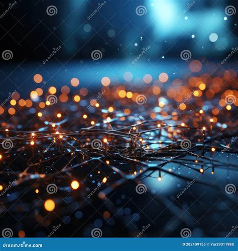 Abstract Background Cyberspace Neural Network Square Background Stock Illustration