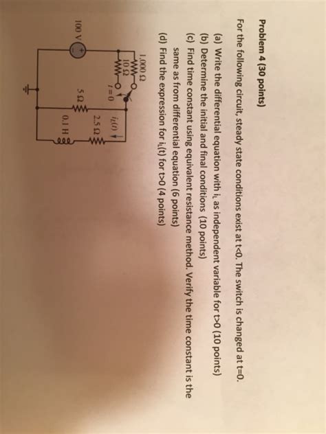 solved problem 4 30 points for the following circuit