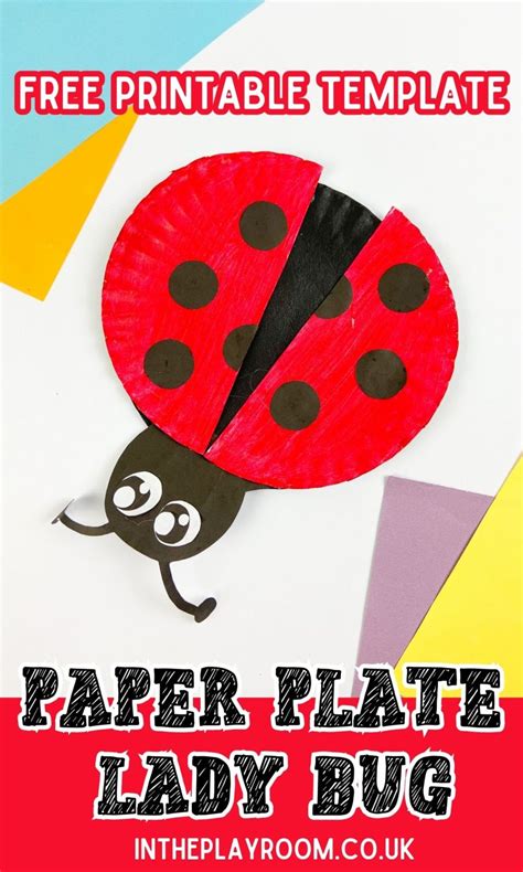 Easy Paper Plate Ladybug Craft With Free Printable Template In The Playroom