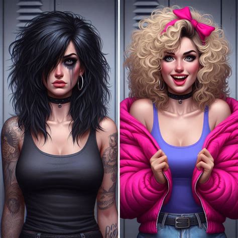 Emo To 80s Girl By Kloopers On Deviantart