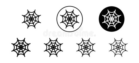 Spider Web Net Icon Halloween Horror Mesh Drawing Symbol Stock Vector