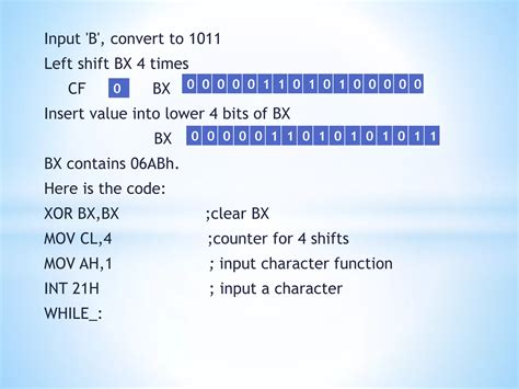 Binary And Hex Input Output In Assembuly Langyage Pptx