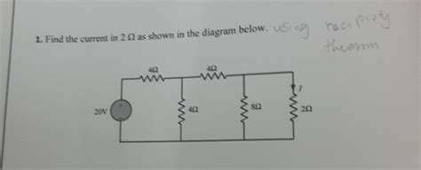 Solved Find the current in Ω as shown in the diagram Chegg com