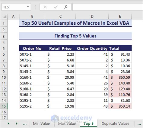 Learn Excel Macros VBA Programming Free Tutorial Examples