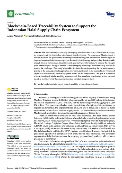 Pdf Blockchain Based Traceability System To Support The Indonesian