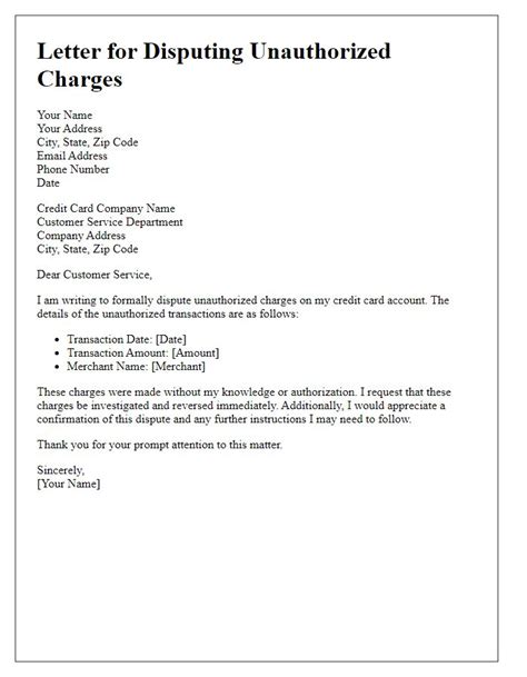 Letter Template For Addressing Unauthorized Business Transactions