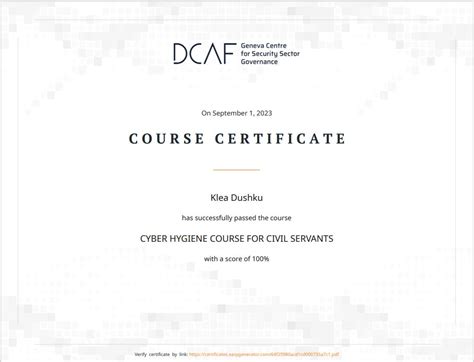 Klea Dushku On Linkedin 🔒 Just Completed Cyber Hygiene Course For