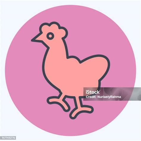 아이콘 치킨 가축 기호와 관련이 있습니다 심플한 디자인 편집 가능 간단한 그림 가금류에 대한 스톡 벡터 아트 및 기타 이미지