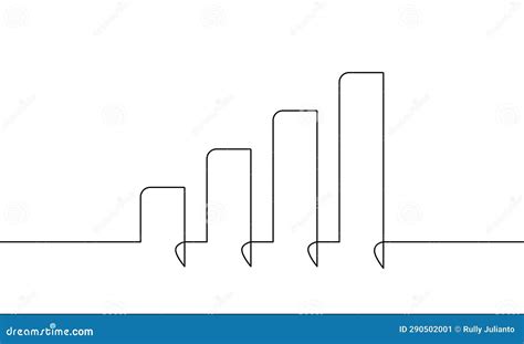 Continuous Line Drawing Of Graph Illustration Vector Of Chart Stock Vector Illustration Of