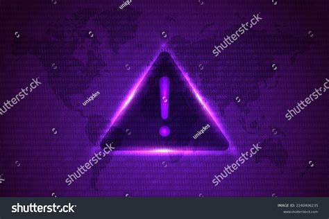 Attention Danger Hacking Symbol On Map Stock Vector Royalty Free