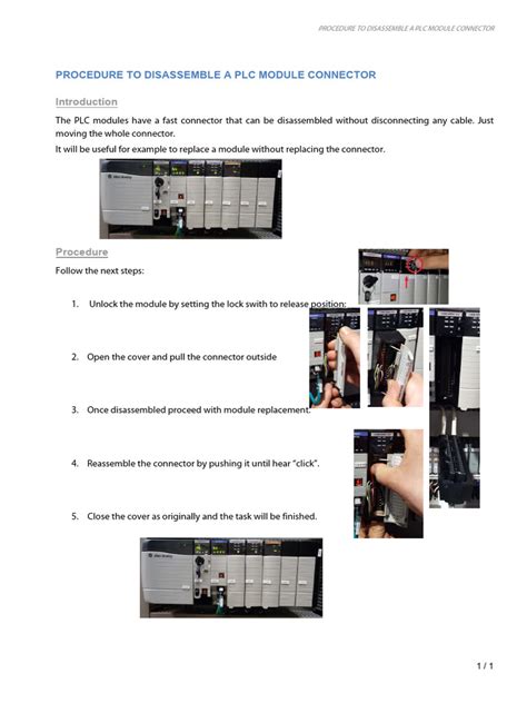 Procedure To Disassemble A Plc Module Connector Pdf