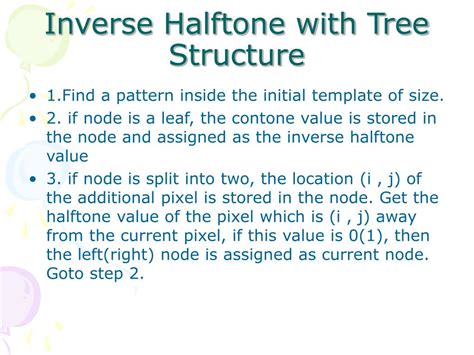 ppt tree structured method for lut inverse halftoning powerpoint