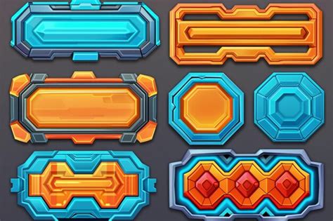 Game Frames And Buttons In Sci Fi Style Premium Ai Generated Image