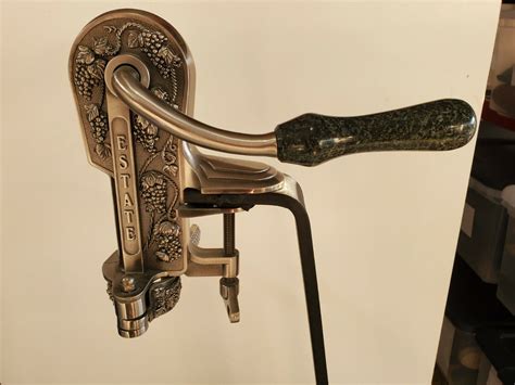 Beautiful Vintage Estate Table Top Wine Bottle Opener W Marble Stand