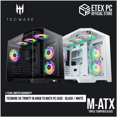 Tecware Vx Trinity M Argb Tg Matx Pc Case Black White Twca Vxtm