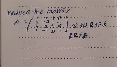reduce the matrix filo