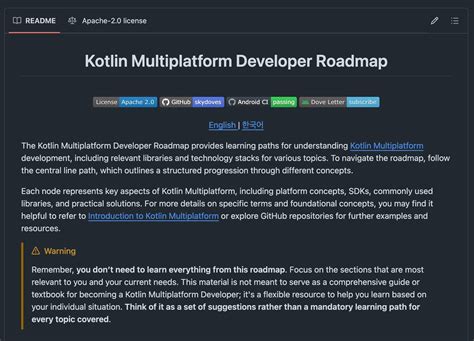 Tp ไปเจอมา Kotlin Multiplatform Developer Roadmap Github