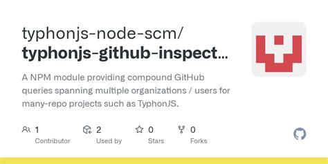 Github Typhonjs Node Scmtyphonjs Github Inspect Orgs A Npm Module