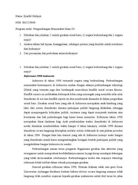 Syaiful Hidayat B02219040 Pmi C4 Gerakan Sosial Kontemporer Pdf