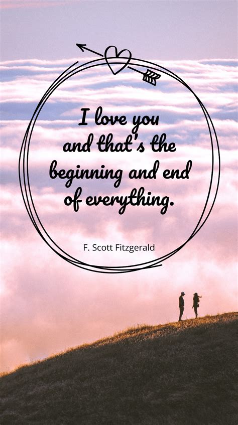 F Scott Fitzgerald Love You Quote Template