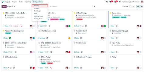 How To Configure Task Stages Project Stages In Odoo