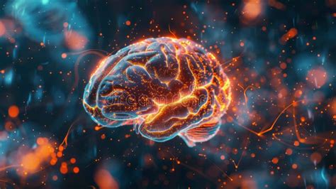 Digital Representation Of A Human Brain With Neural Network Activity