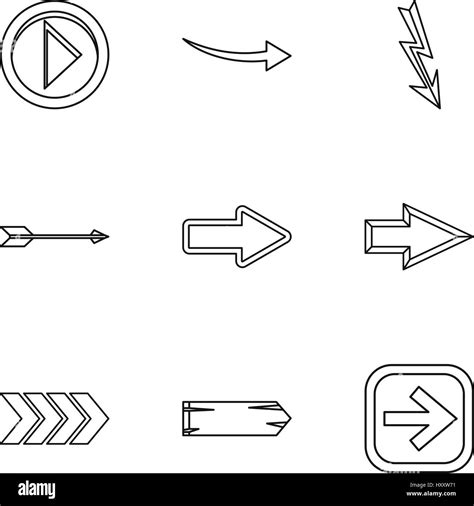 Cursor Icons Set Outline Style Stock Vector Image Art Alamy