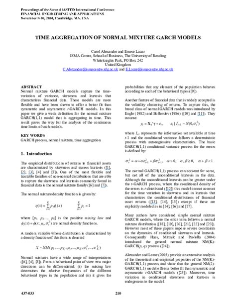pdf time aggregation of normal mixture garch models