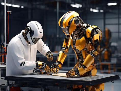 Aipowered Robots Enhancing Manufacturing With Complex Task Automation Premium Ai Generated Image
