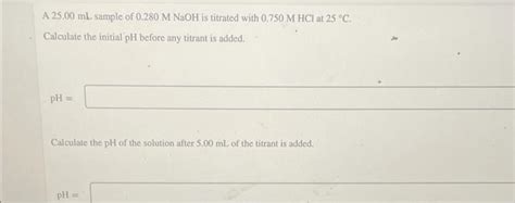 Solved A ML Volume Of HCl Solution Of Unknown Chegg