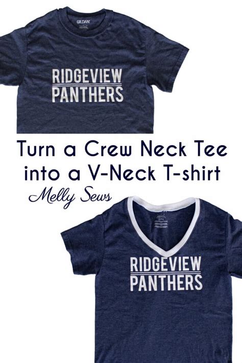 How To Turn A Crew Neck To V Neck Diy Tutorial With Video Melly Sews