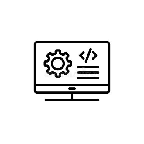 Display Code Icon For Programming And Software Development Stock Vector